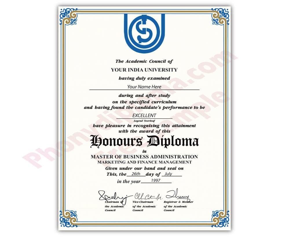 Fake Diploma from India University